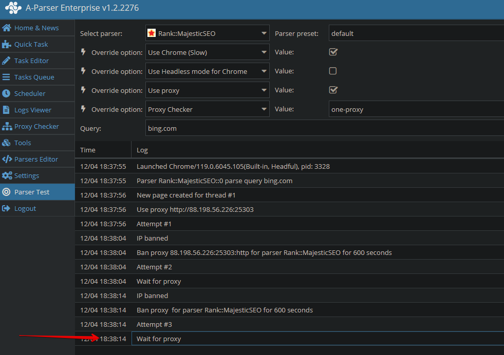 Ошибка - Rank::MajesticSEO - неверно определяет бан IP при включенном Use Chrome (Slow) | A ...